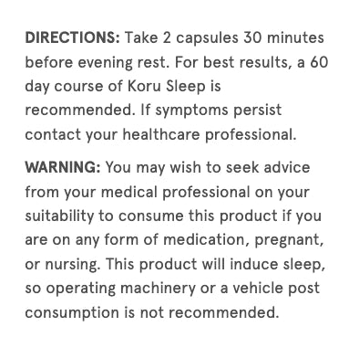 Koru Sleep 60 capsules - Naturally Healthy NZ